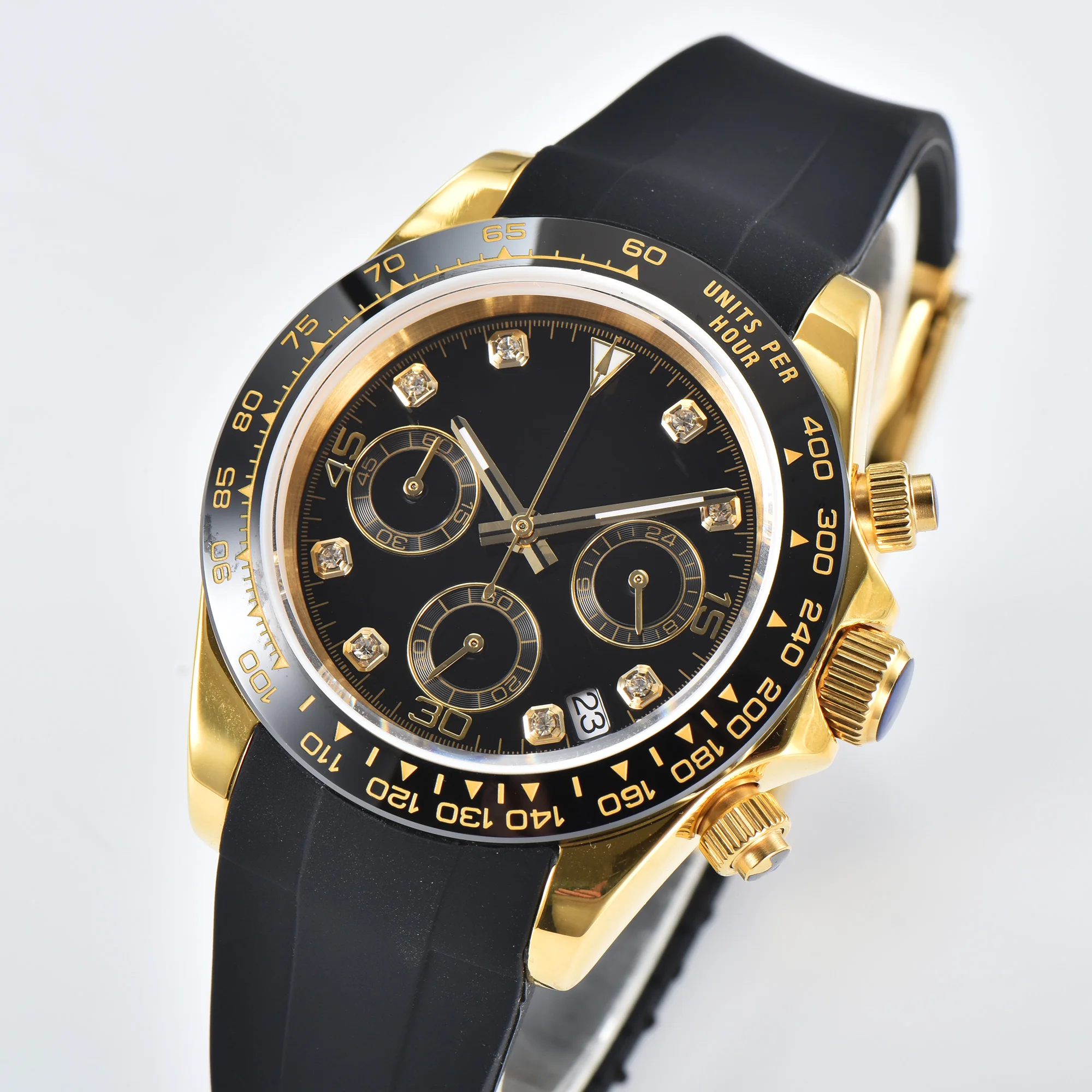 40mm-golden-Stainless-Steel-Multi-Functional-Business-VK63-Quartz ...