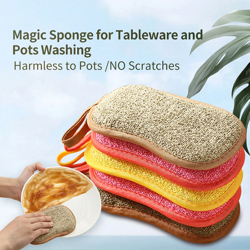 5-10-15PCS-Super-Absorbent-Microfiber-Double-Sided-Scrub-Sponge-for ...