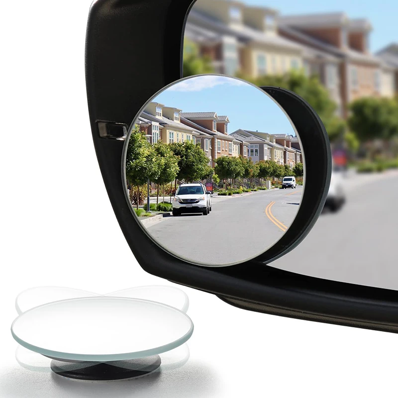 2PCS-Blind-Spot-Mirror-360-Degree-Adjustable-2-Round-HD-Glass-Frameless ...