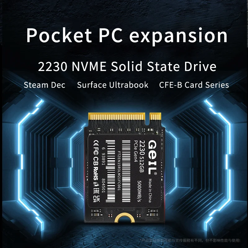 GeIL M2 SSD 512GB/1T P4L P3L Short Style Internal Solid State Drive NVME PCIE 4.0 Gen 4 M.2 2230 ...