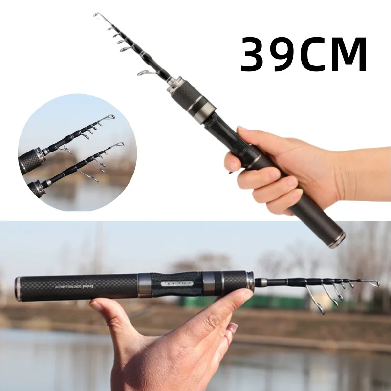 Ultralight Telescopic Lure Rod Travel Rod Carbon Handle solid tip ...