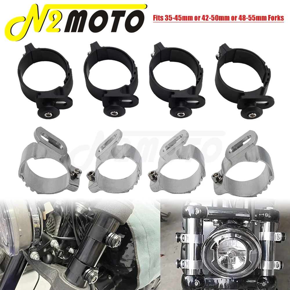 Motorcycle Headlight Fairing Mount Clamp Universal 35mm-55mm Forks For ...
