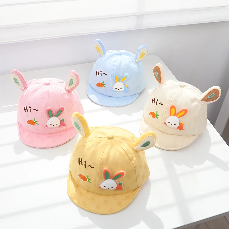 Boné de beisebol bonito do bebê do coelho do bordado borda macia ...