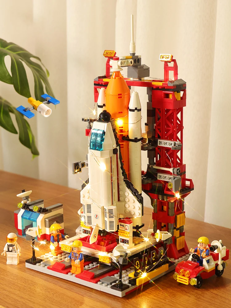DIY-Spacecraft-Rocket-Building-Block-Toys-Aerospace-Lanch-Center-Model ...