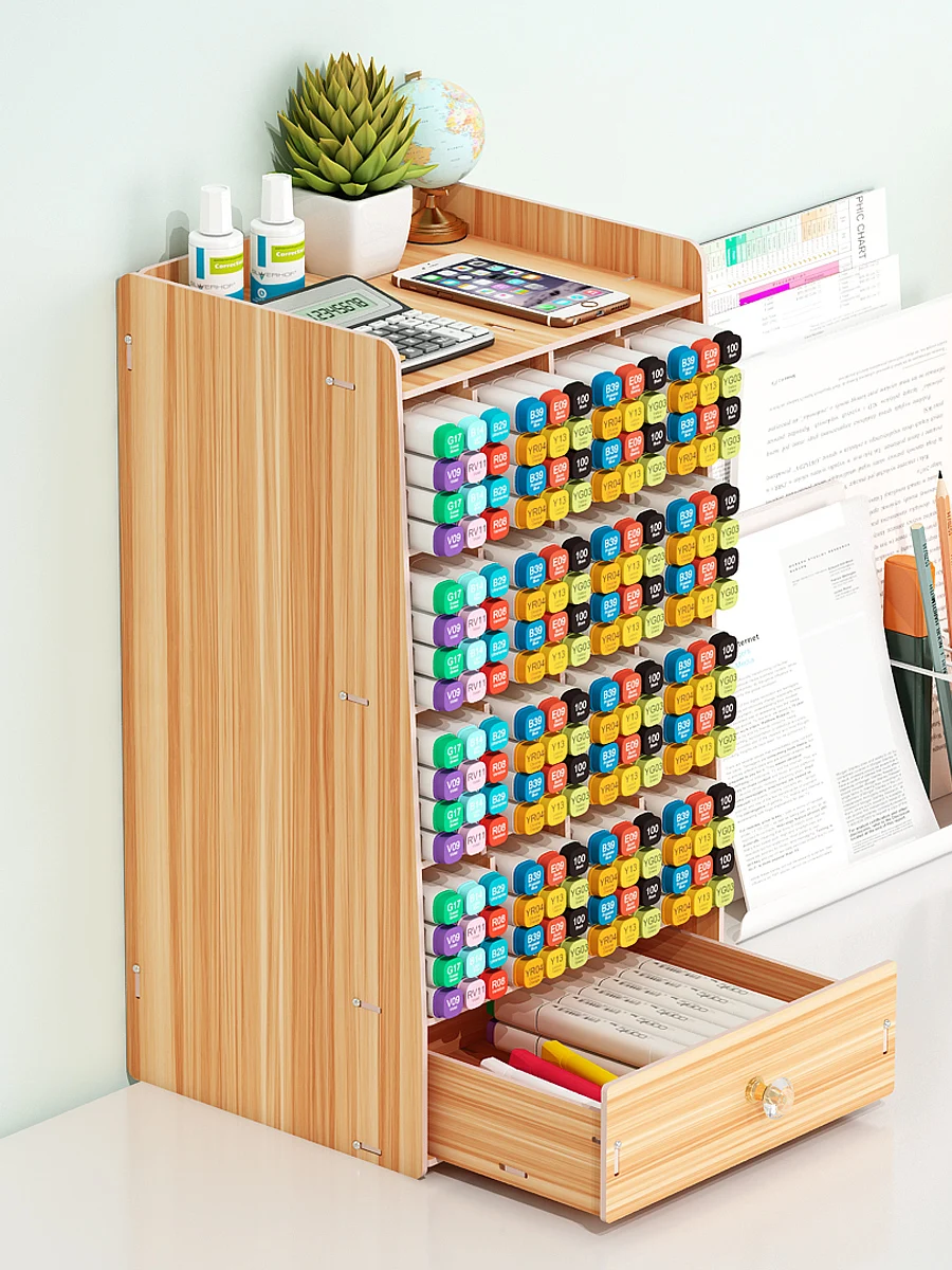 Mark Pen Storage Box Large Capacity Pen Container Brush Obliquely ...