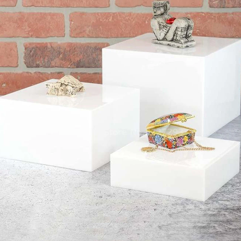 5 Sided Storage Box Acrylic Lucite Display Cube Pedestal Art Sculpture ...