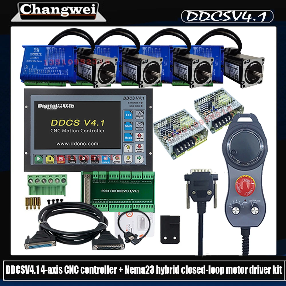 Cnc-4-axis-Offline-Independent-Controller-Ddcsv4-1-nema23-Hybrid-Servo-Motor-Driver-Kit ...