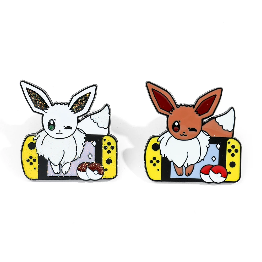 Eevee-Game-Console-Esmalte-Pin-Anime-Pokemon-Figura-Dos-Desenhos ...