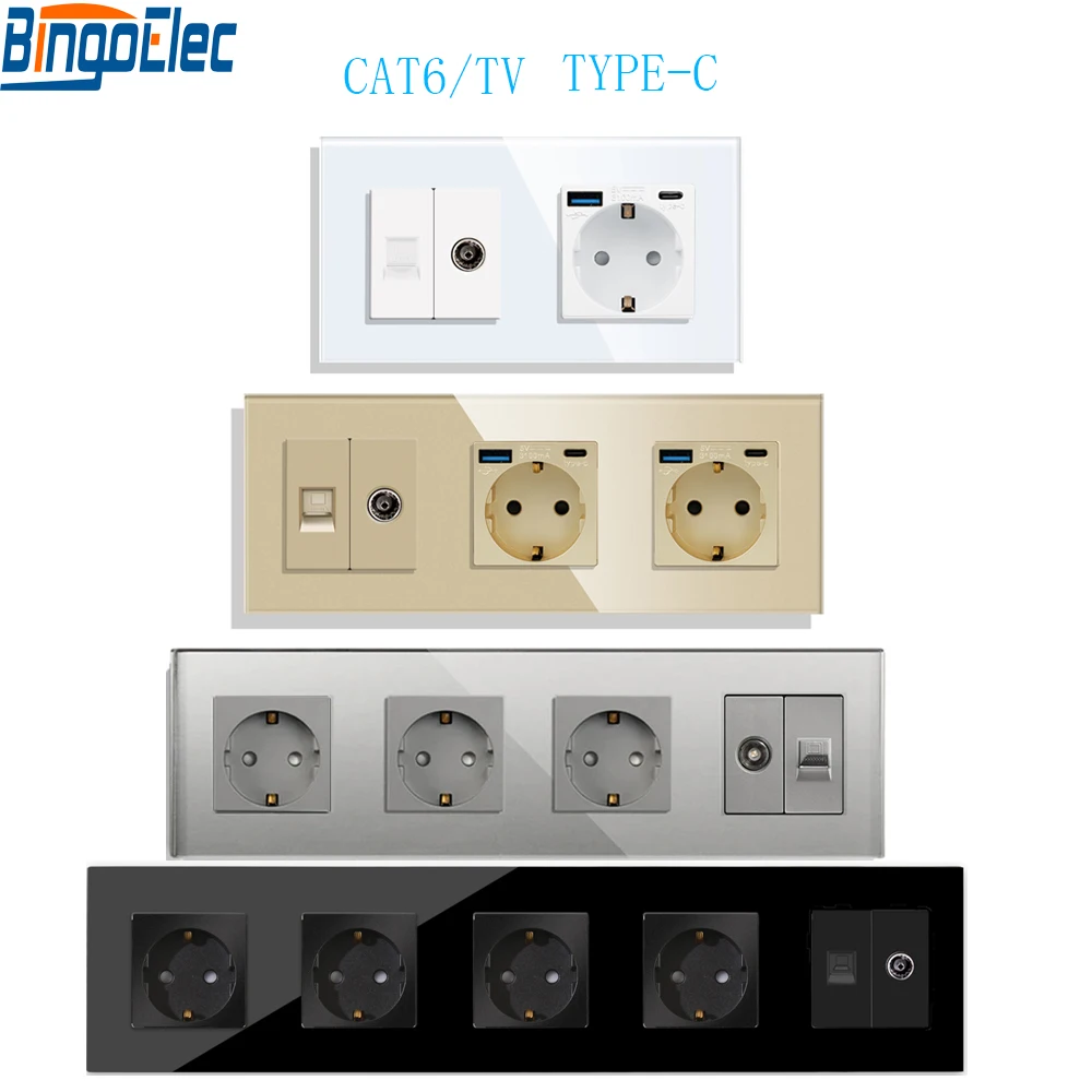 EU-Power-socket-with-usb-charging-for-home-usb-and-Internet-Rj45 ...