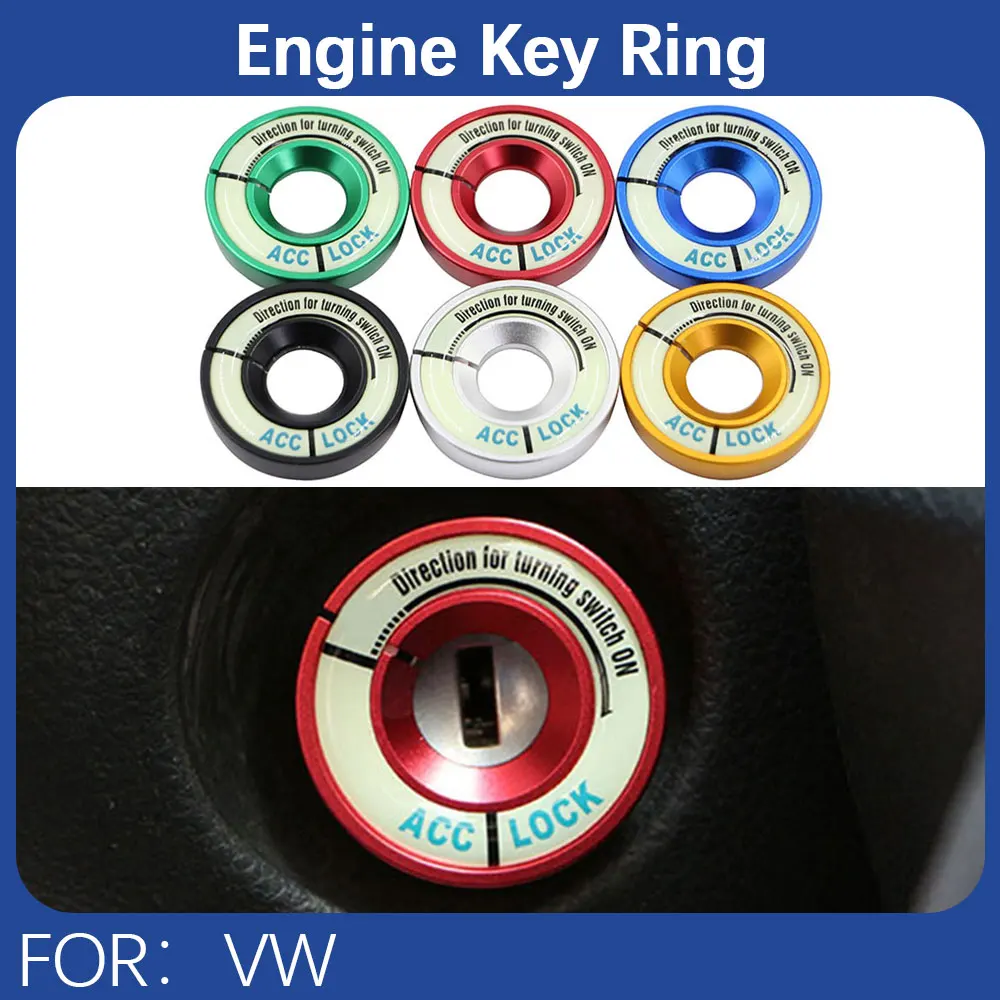Luminous Car Ignition Key Ring Trim Sticker for Volkswagen VW GOLF 4 5 ...