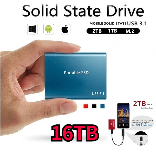 Mini SSD 16TB High-capacityUSB3.1Type-C Interface High-speed ...