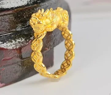 24k pure gold pixiu rings 999 real gold rings fine gold finger rings