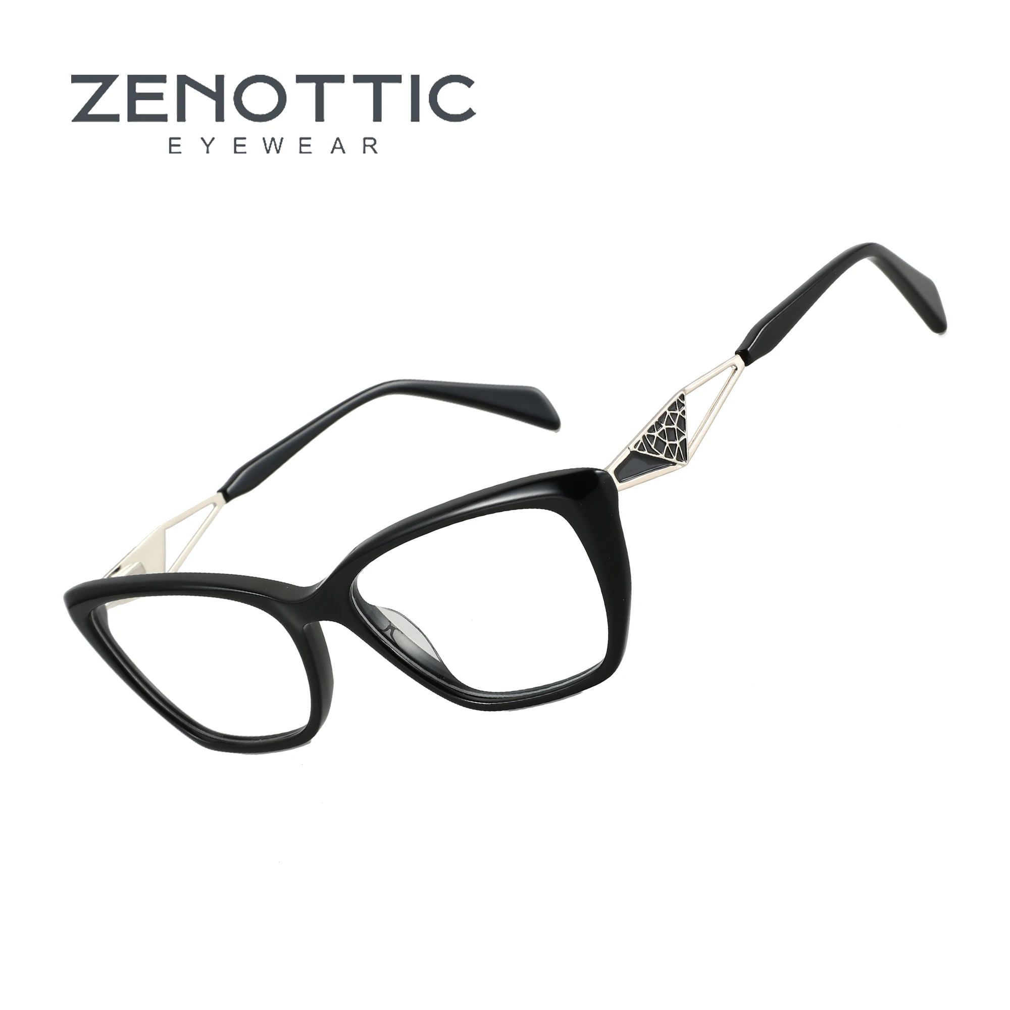 ZENOTTIC-2024-Trend-Cat-Eye-Optical-Glasses-Frame-Peculiar-Fashion-Leg ...