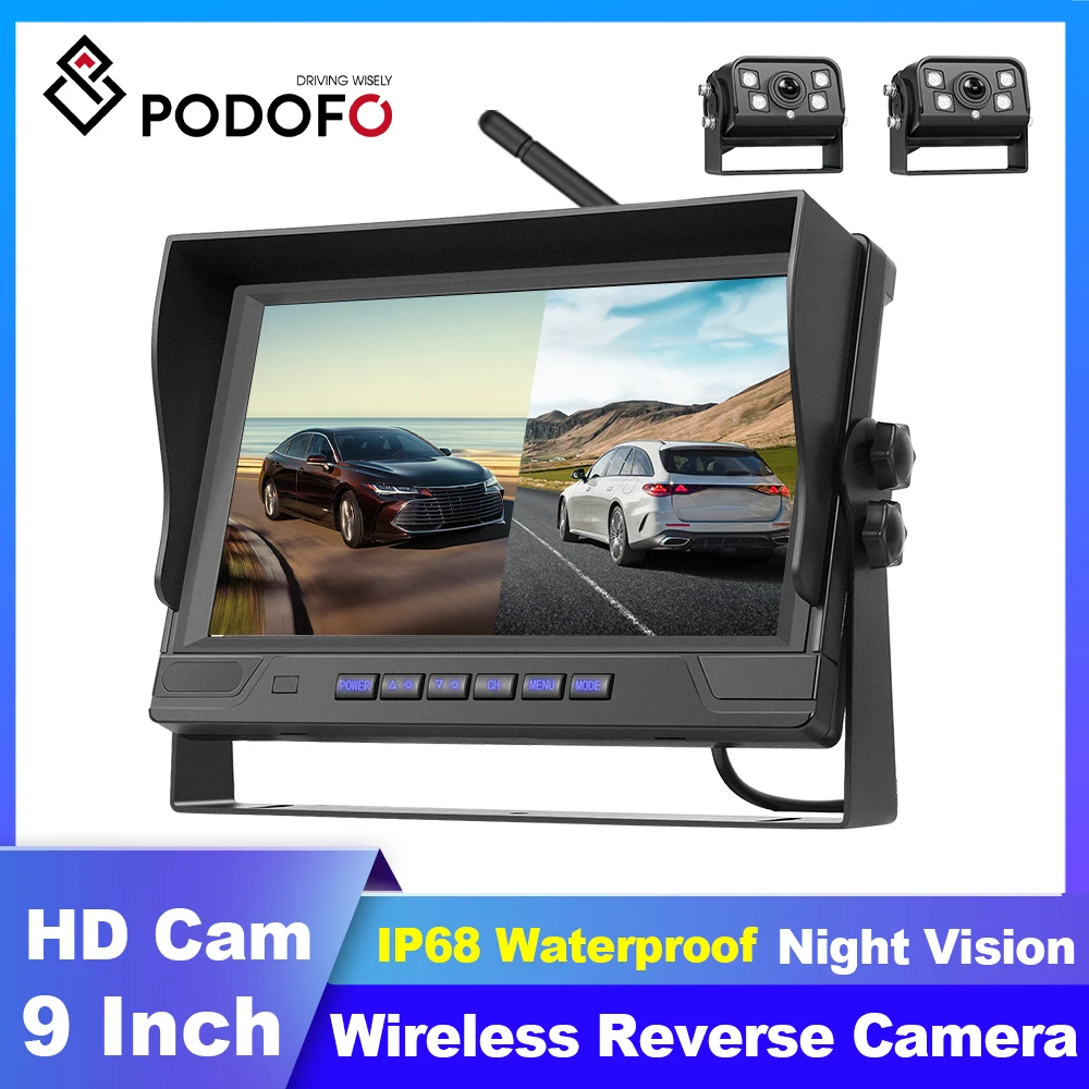 Podofo-9-inch-IPS-Screen-Wireless-Reverse-Camera-Car-Monitor-IP68 ...