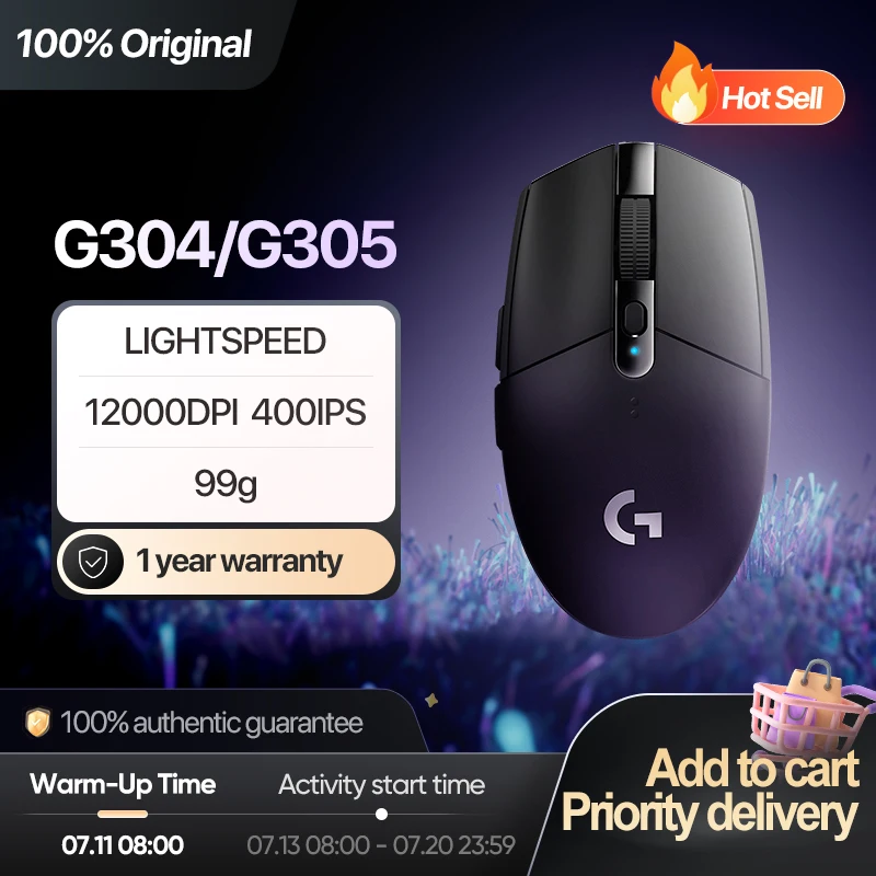 Logitech-G304-G305-Wireless-Gaming-Mouse-PC-Gamer-12000DPI-Hero-Sensor ...