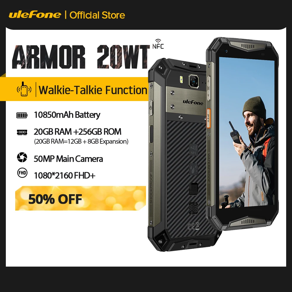 Ulefone-tel-fono-inteligente-Armor-20WT-resistente-al-agua-DMR-walkie-talkie-10850mAh-20GB-256GB ...