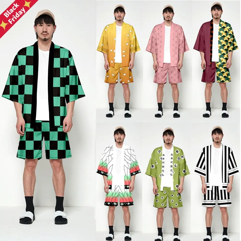 Anime Demon Slayer Kimetsu No Yaiba Tanjiro Kamado Cosplay Costume Men ...