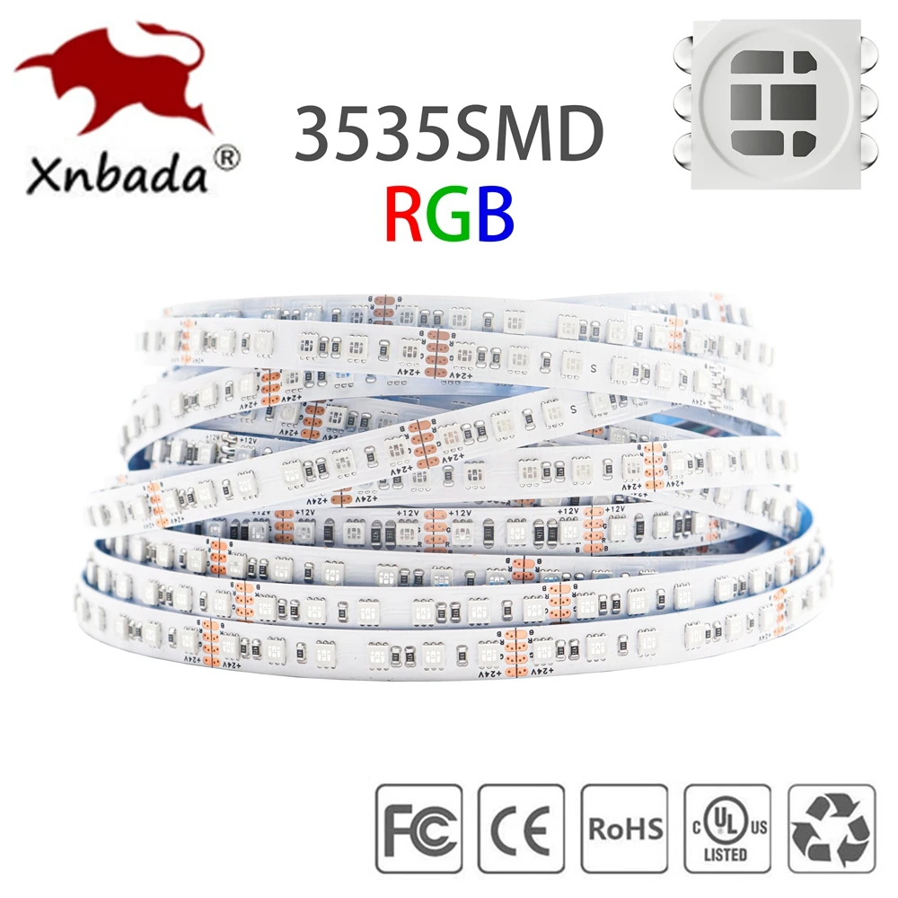 Super-Bright-3535SMD-RGB-LED-Strip-Light-8mm-PCB-120Leds-m-Color ...
