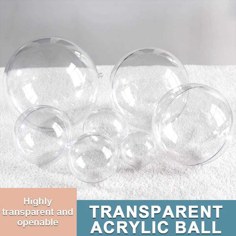 10-200mm Christmas Transparent Ball Plastic Christmas Tree Opening Box ...