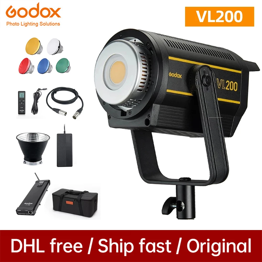 Godox-VL200-LED-Video-Light-200W-5600K-Bowens-Mount-Dimming-Bluetooth ...
