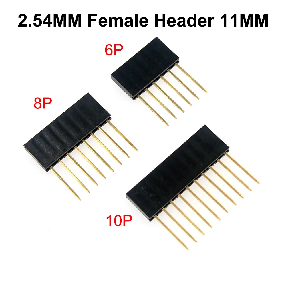 10pcs-6-8-10-Pin-2-54MM-Stackable-Long-Legs-Female-Header-For-Arduino ...