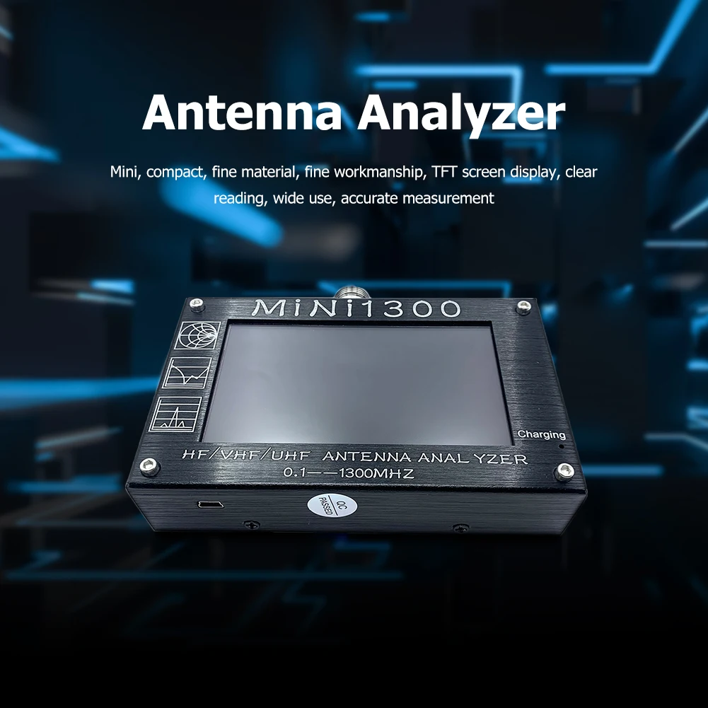 Mini 1300 Hf/vhf/uhf Antenna Analyzer 0.1-1300mhz With 4.3" Tft Lcd ...