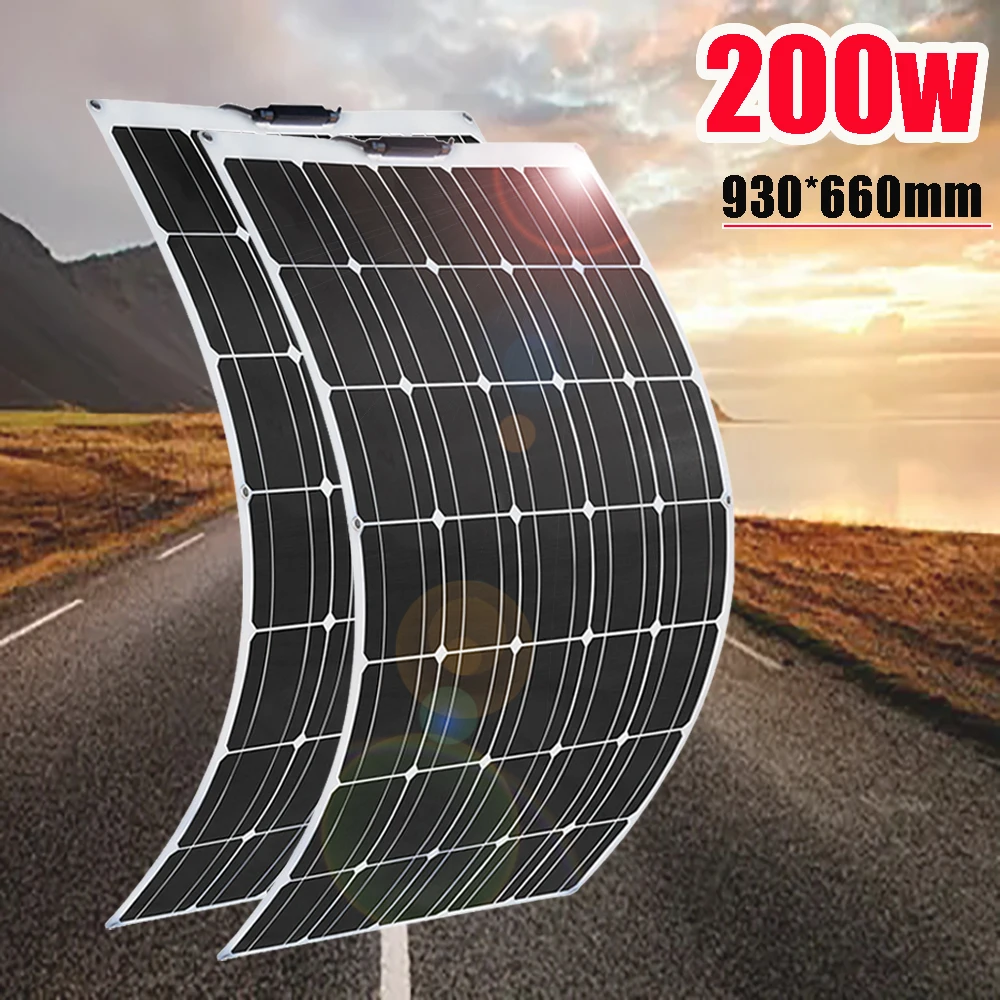 200w-solar-panel-flexible-photovoltaic-panel-12v-24v-battery-charger ...