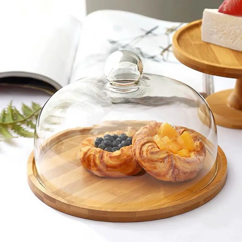 Cover-Cake-Dome-Glass-Platter-Stand-Display-Cloche-Serving-Dessert ...