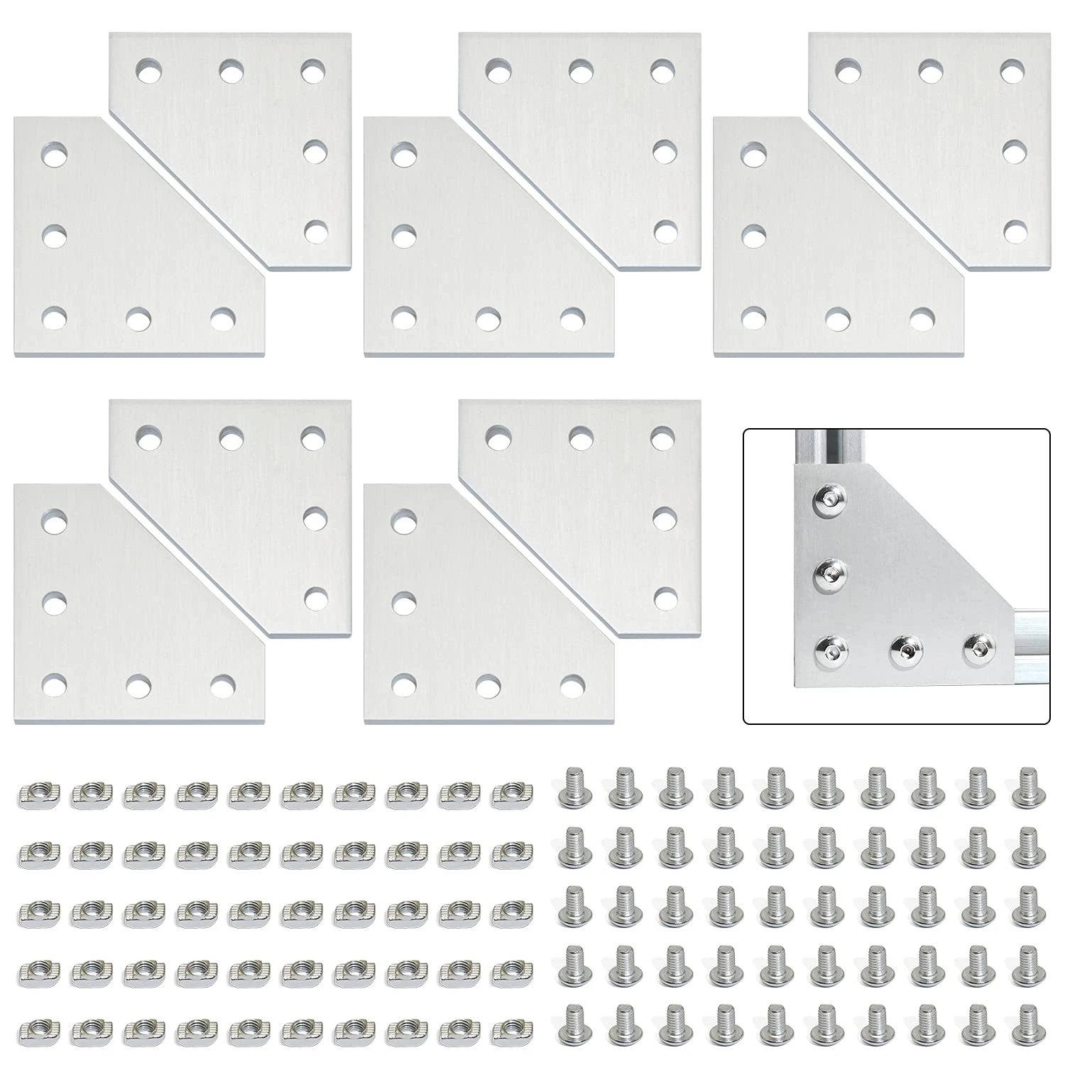 Aluminum Alloy T-slot L-join Plate | Aluminum Alloy Hex Screws ...