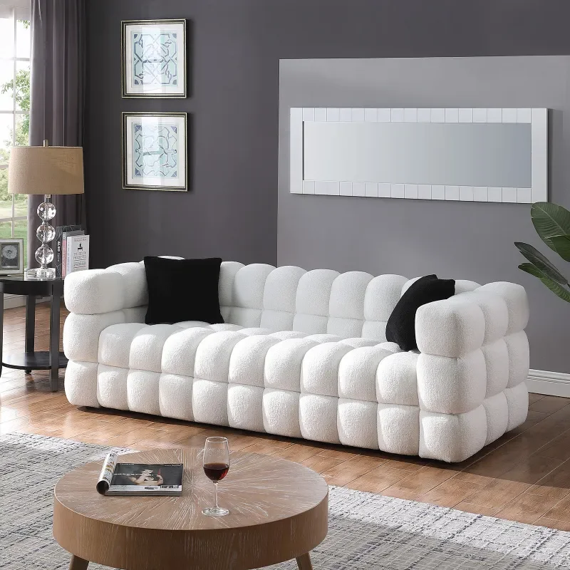 Marshmallow-sofa-boucle-sofa-White-color-3-seater-sofa-and-loveseater ...