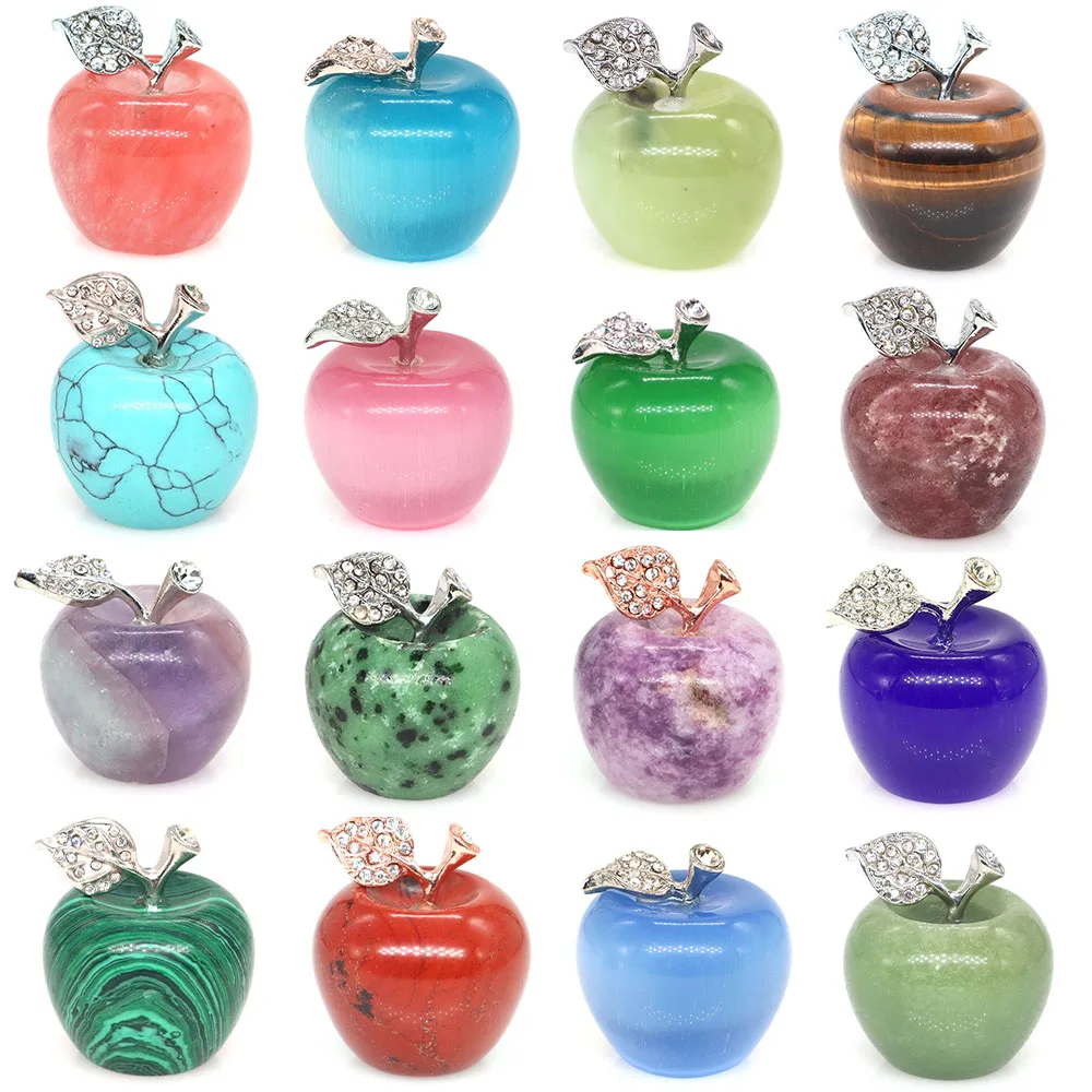 Colourful-Apple-Statue-Natural-Gemstone-Crystals-Healing-Stones-Carving ...