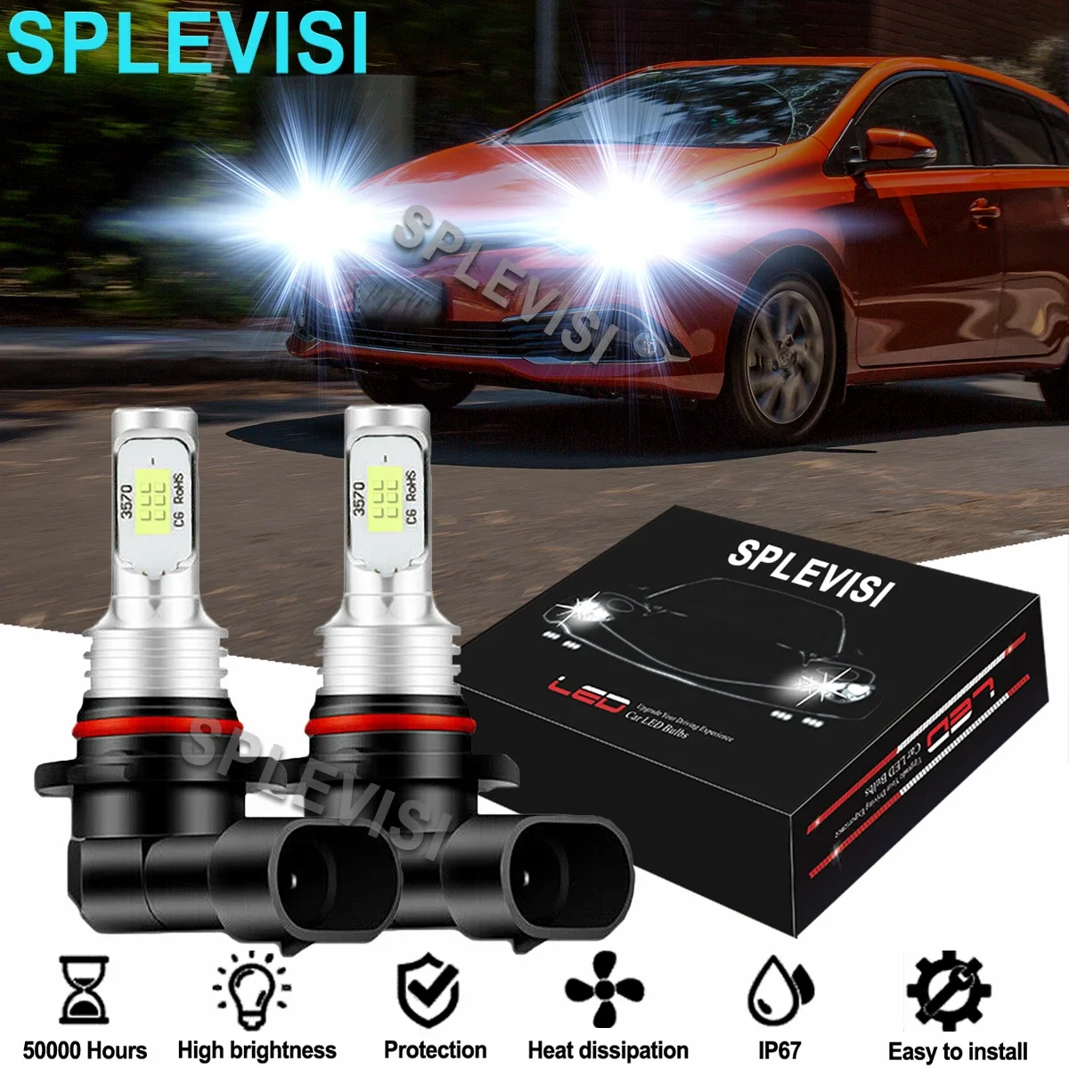 2x-LED-Headlight-Bulbs-6000K-White-For-Toyota-Corolla-iM-RAV4-2017-2018 ...