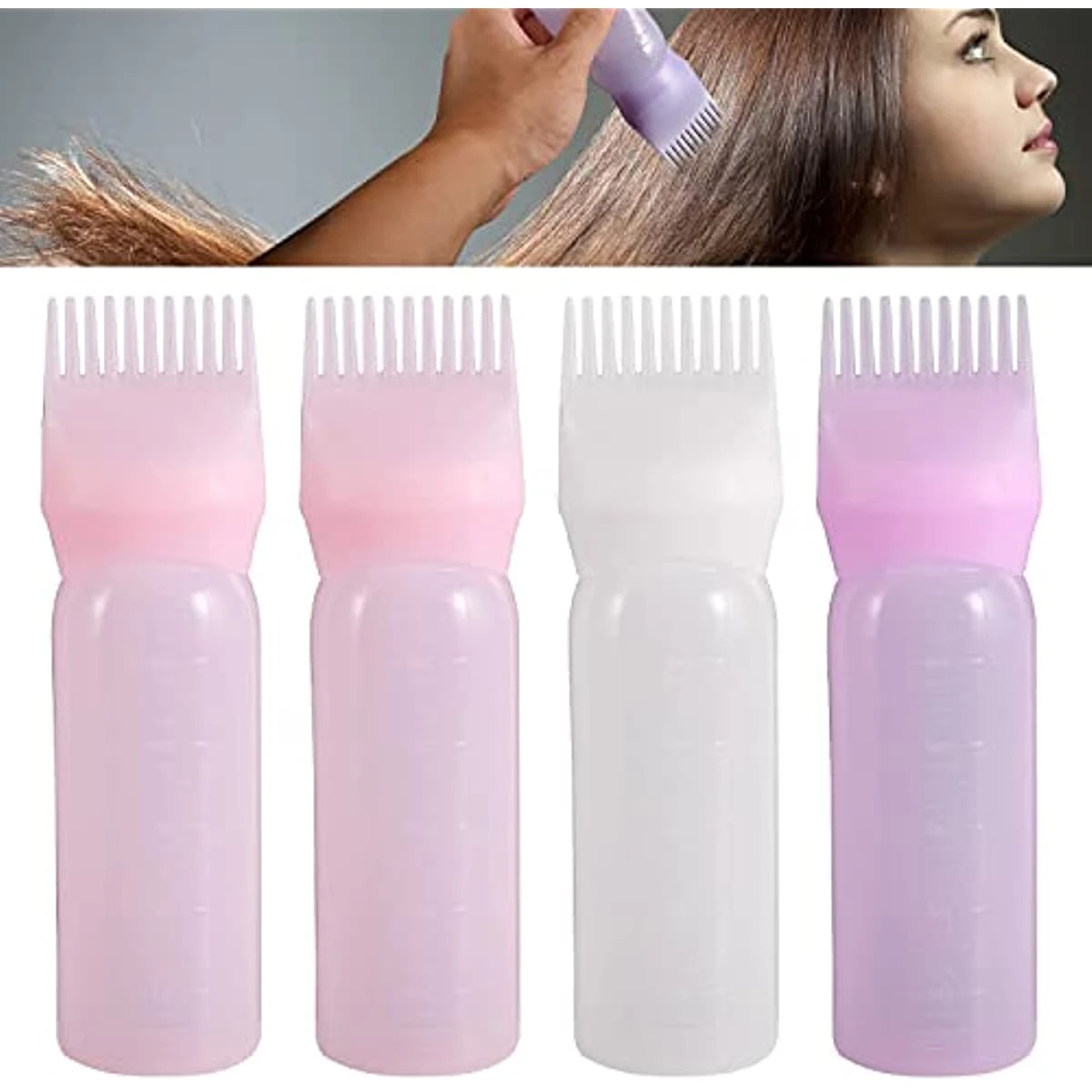 Applicator Bottle Hair Dye Bottle Root Applicator Comb with Graduated ...
