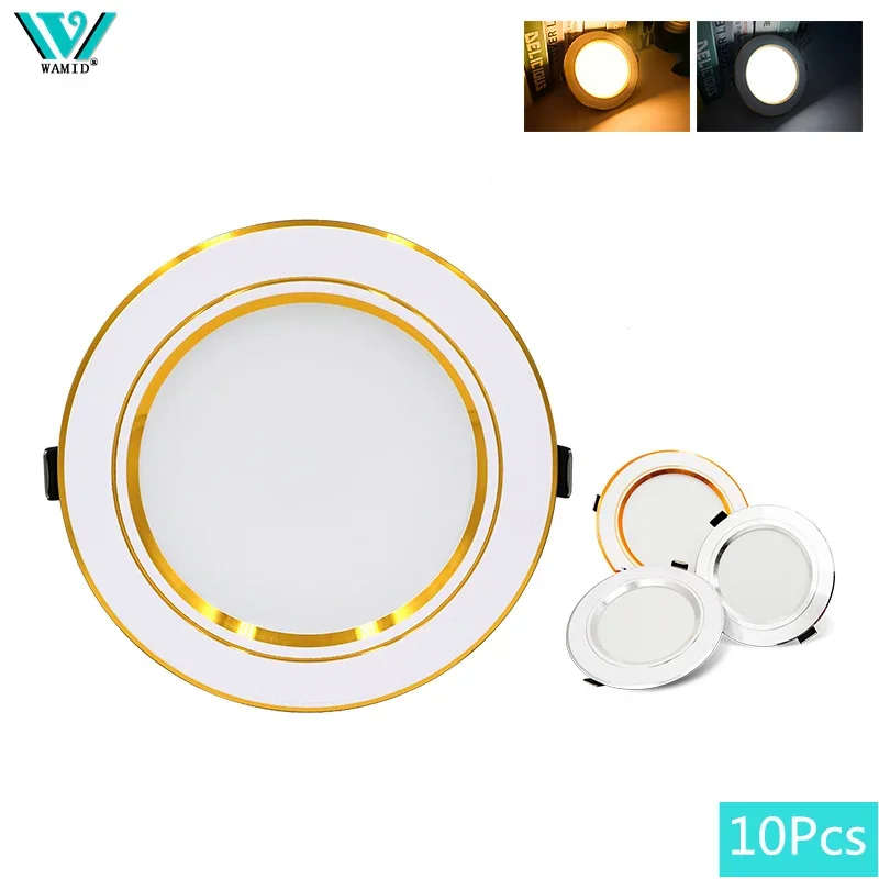 10pcs-lot-LED-Downlight-Gold-Silver-White-Body-5W-9W-12W-15W-18W-Round ...