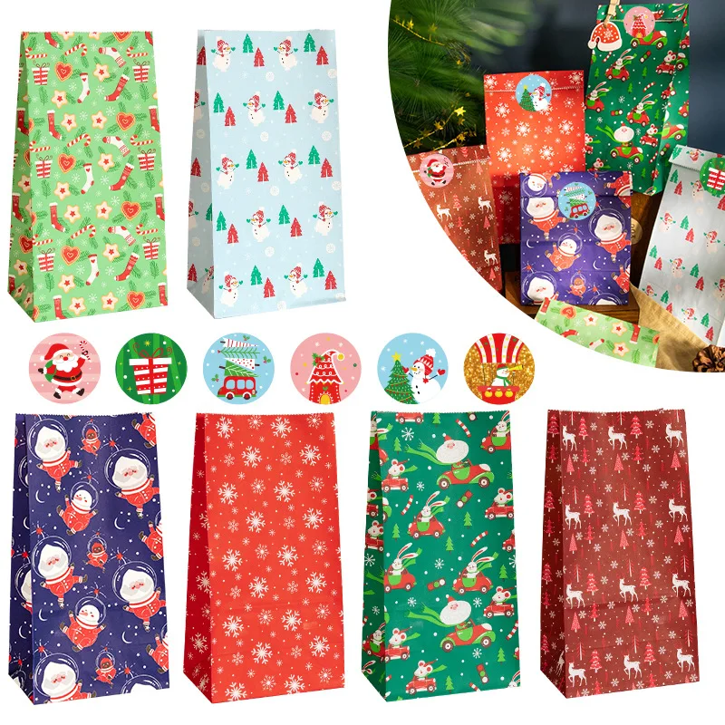 Merry-Christmas-Kraft-Paper-Bags-Navidad-Xmas-Packaging-Bag-with ...