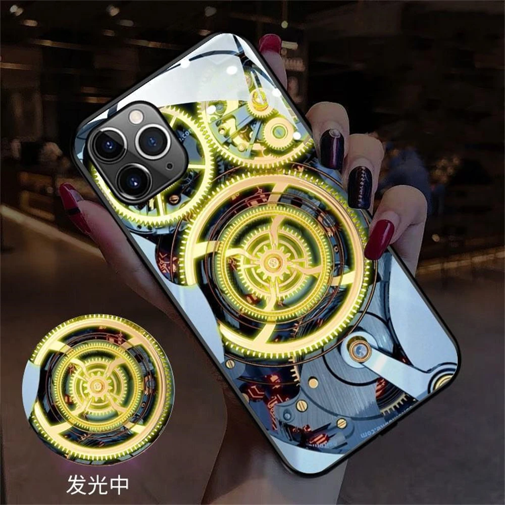 So-Cool-Gear-Design-Led-Light-Phone-Case-Call-Flash-Glitter-Cover-For ...