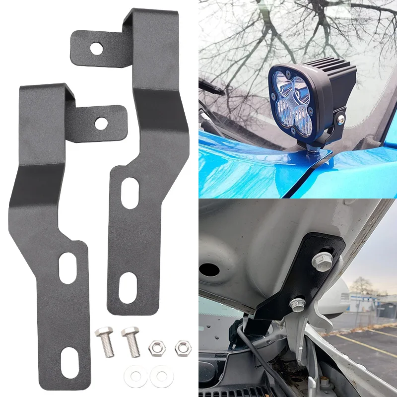 Aluminium-LED-Light-Pod-Metal-Hood-Mount-Bracket-Kit-Ditch-Hood-Light ...