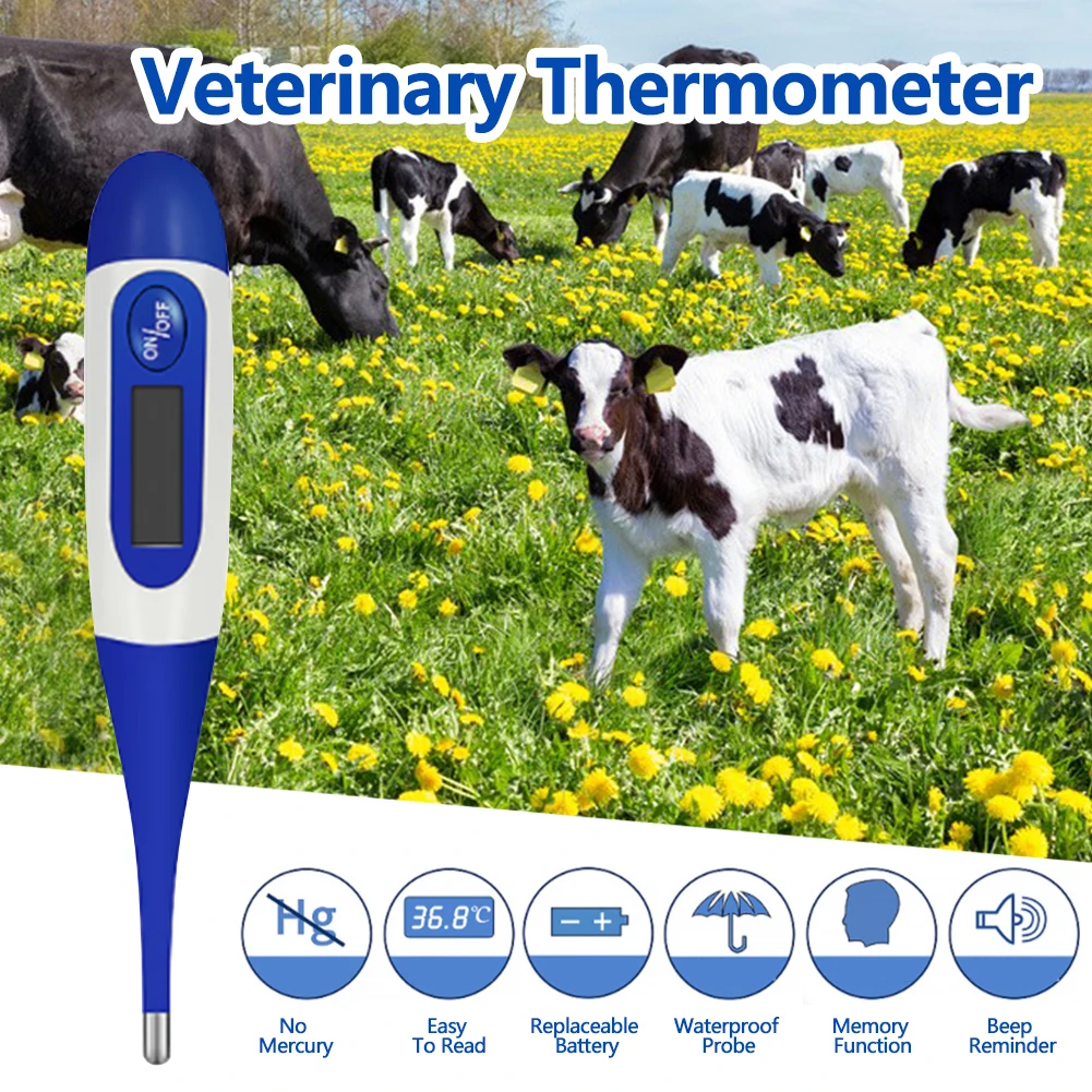 Electronic-LCD-Digital-Thermometer-Portable-Veterinary-Thermometer-for ...