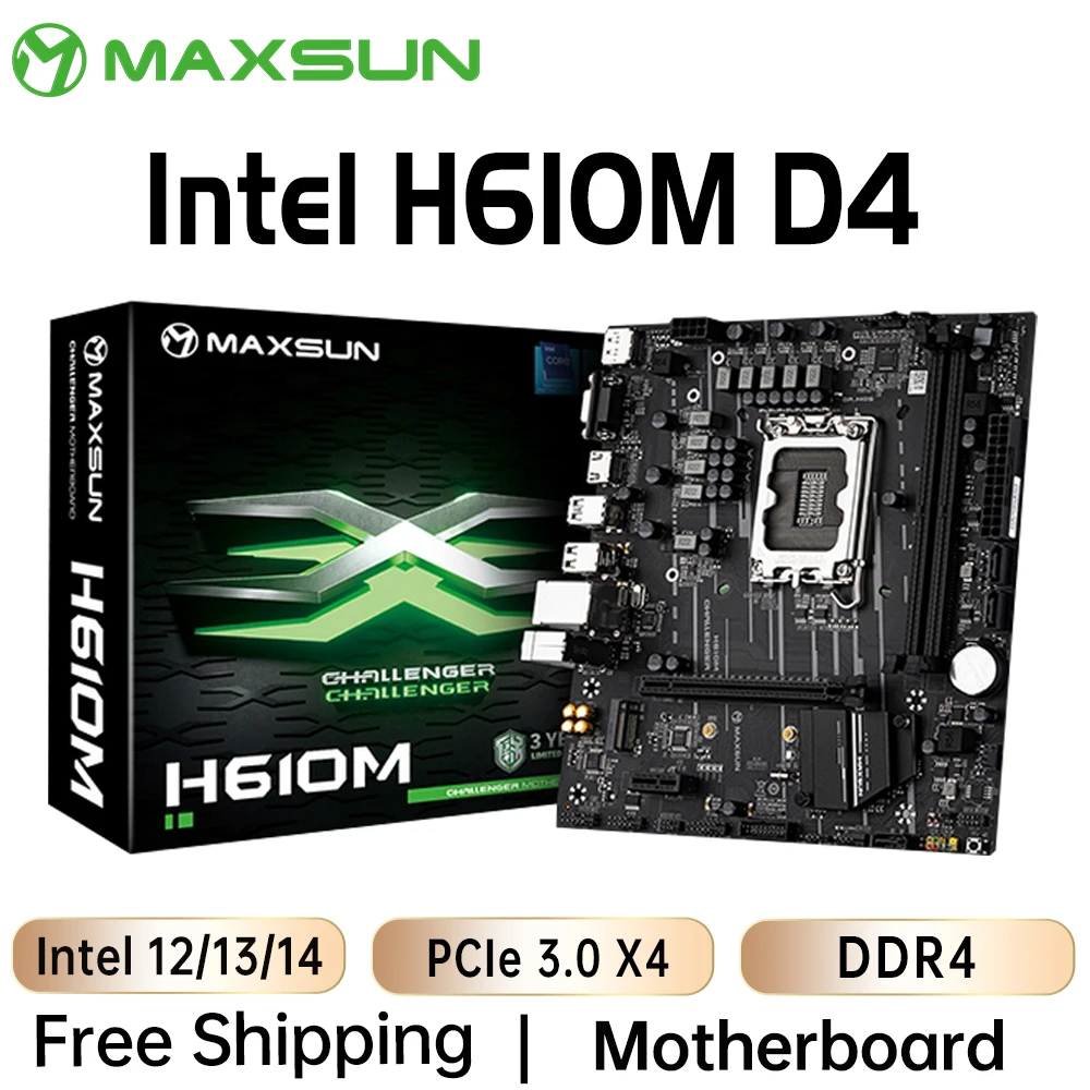 MAXSUN-H610M-Motherboard-SATA-3-0-Support-Intel-12th-13th-Generation-Core-LGA1700-Dual-channel ...