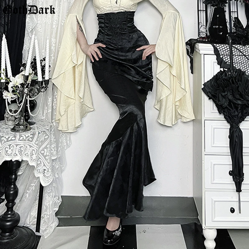 Goth Dark Asymmetrical Maxi Skirts Bottoms Mall Goth Party Halloween ...