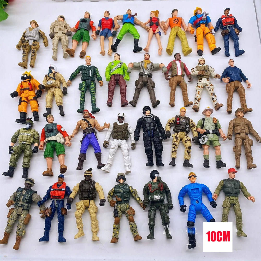 New 10CM Soldier Multi-joint Movable Worker Model Remote Control ...