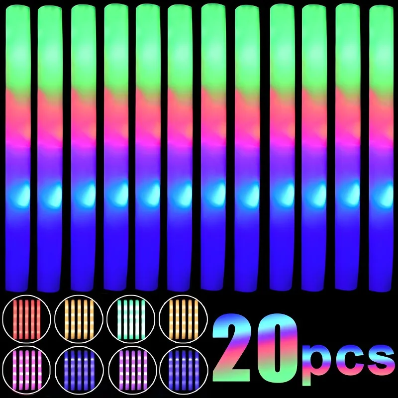 20pcs-Colorful-Fluorescent-Glow-Stick-Sponge-Luminous-Large-Flash-Glow ...