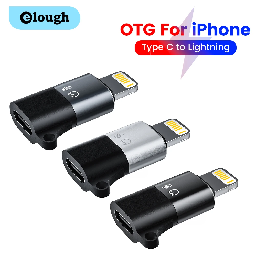 Elough-OTG-For-iPhone-Type-C-to-Lightning-Adapter-Connector-Fast ...