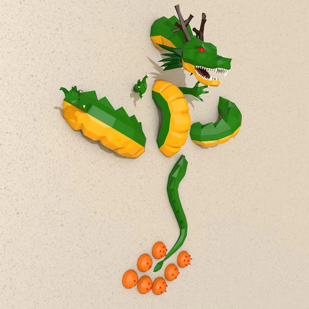 Shenron-modelo-de-papel-DragonBallZ-ShenLong-Wish-Ball-Papercraft ...