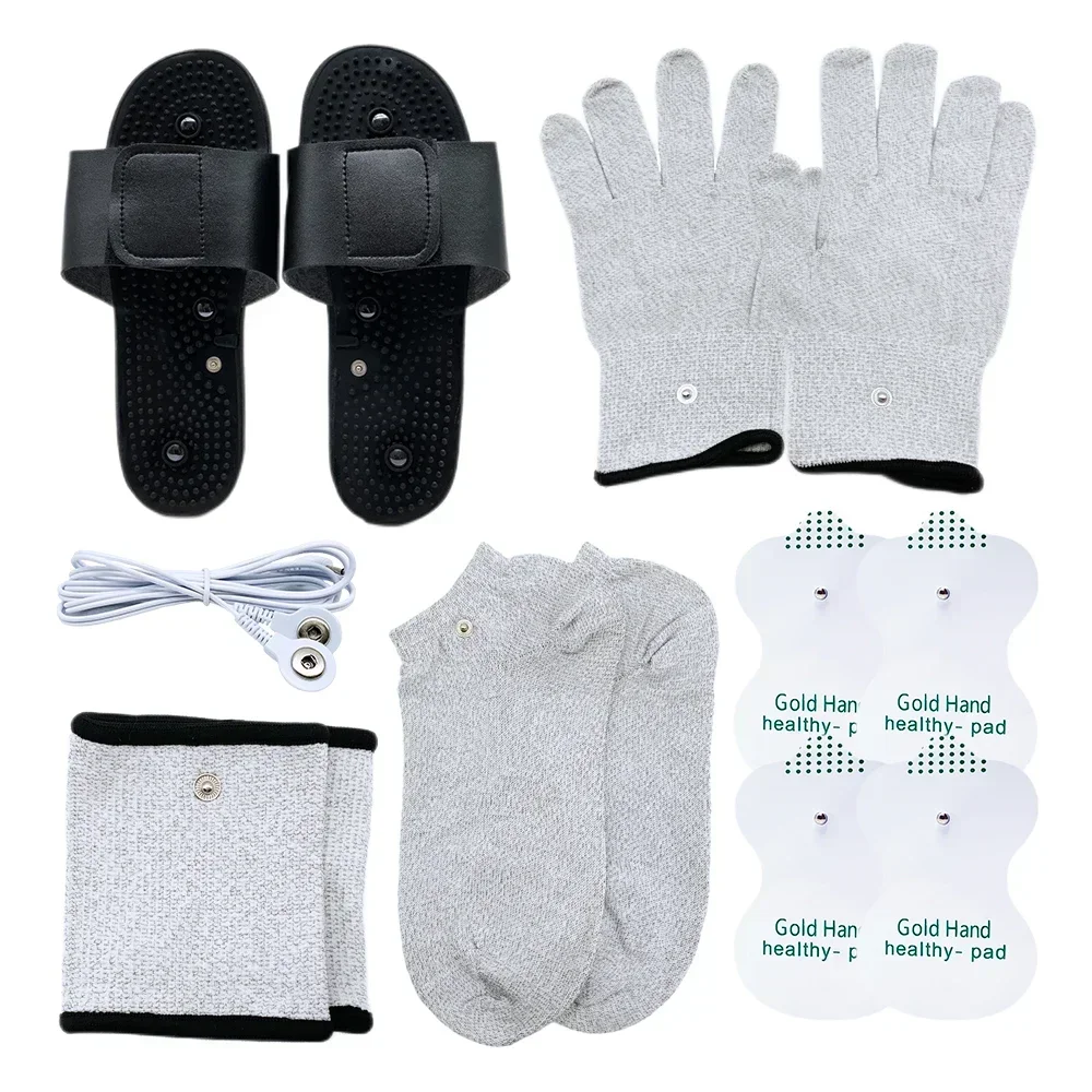 Electric-Tens-EMS-Muscle-Stimulator-Conductive-Silver-Fiber-Gloves ...