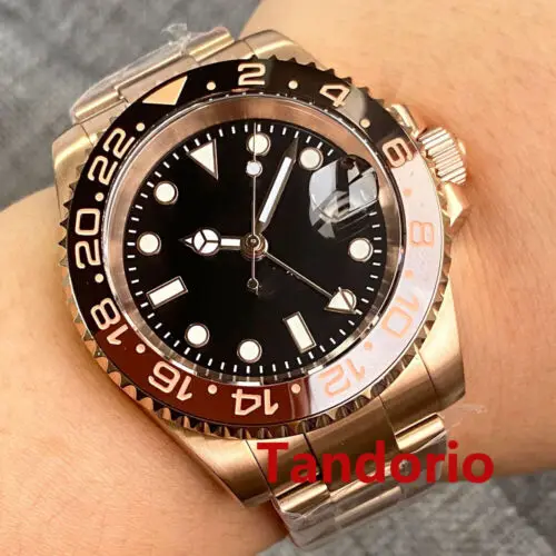 20ATM 40mm Sapphire Glass NH34A Movement Auto Rose Gold GMT Fuction Men Watch | eBay