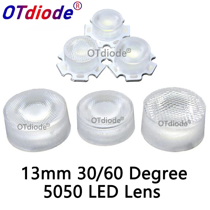 10-100pcs 13.5mm 5050 XLM-L2 LED Lens 30 60 Degree Optical Grade PMMA ...