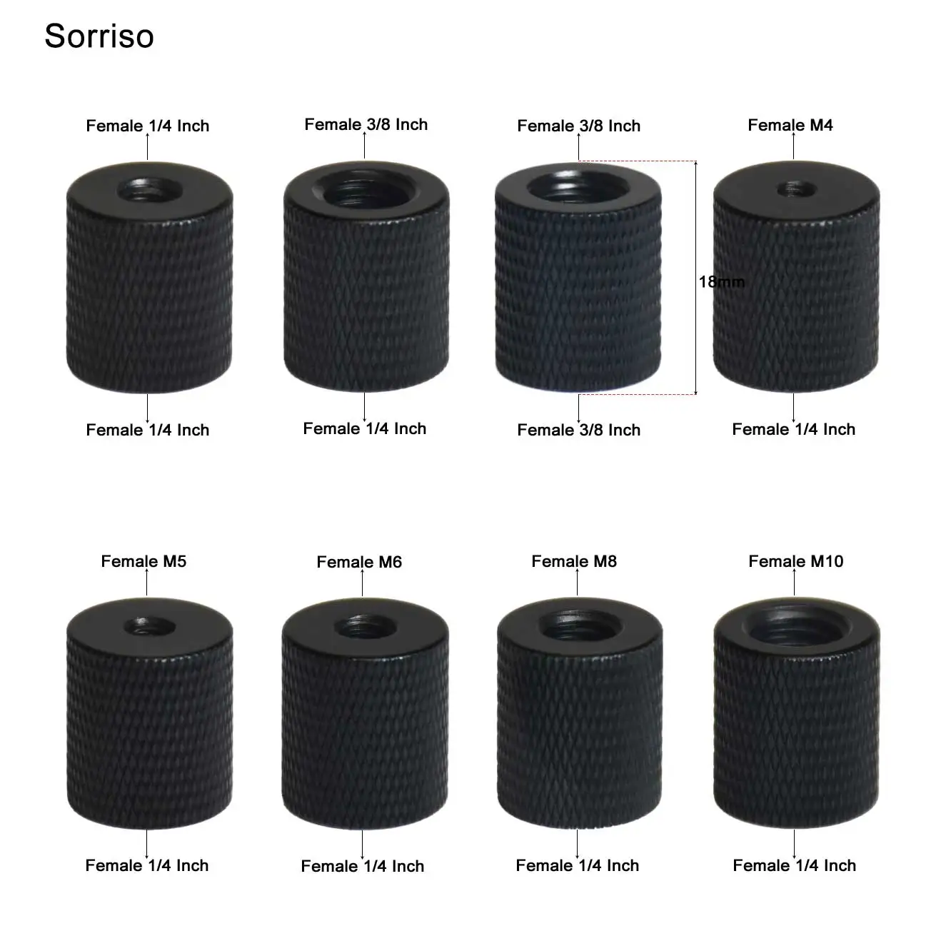 Adaptateur-de-montage-vis-femelle-1-4-pouces-1-4-pouces-3-8-pouces-M4 ...