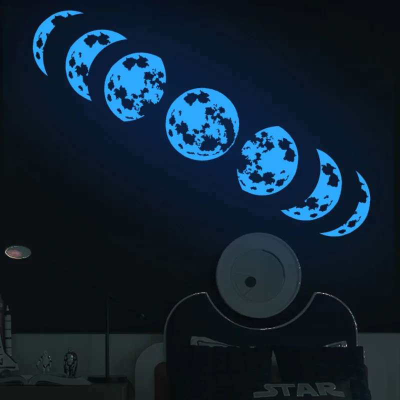 Ins-Lunar-Luminous-Wall-Paper-Moon-Literal-Space-Luminous-Stickers ...