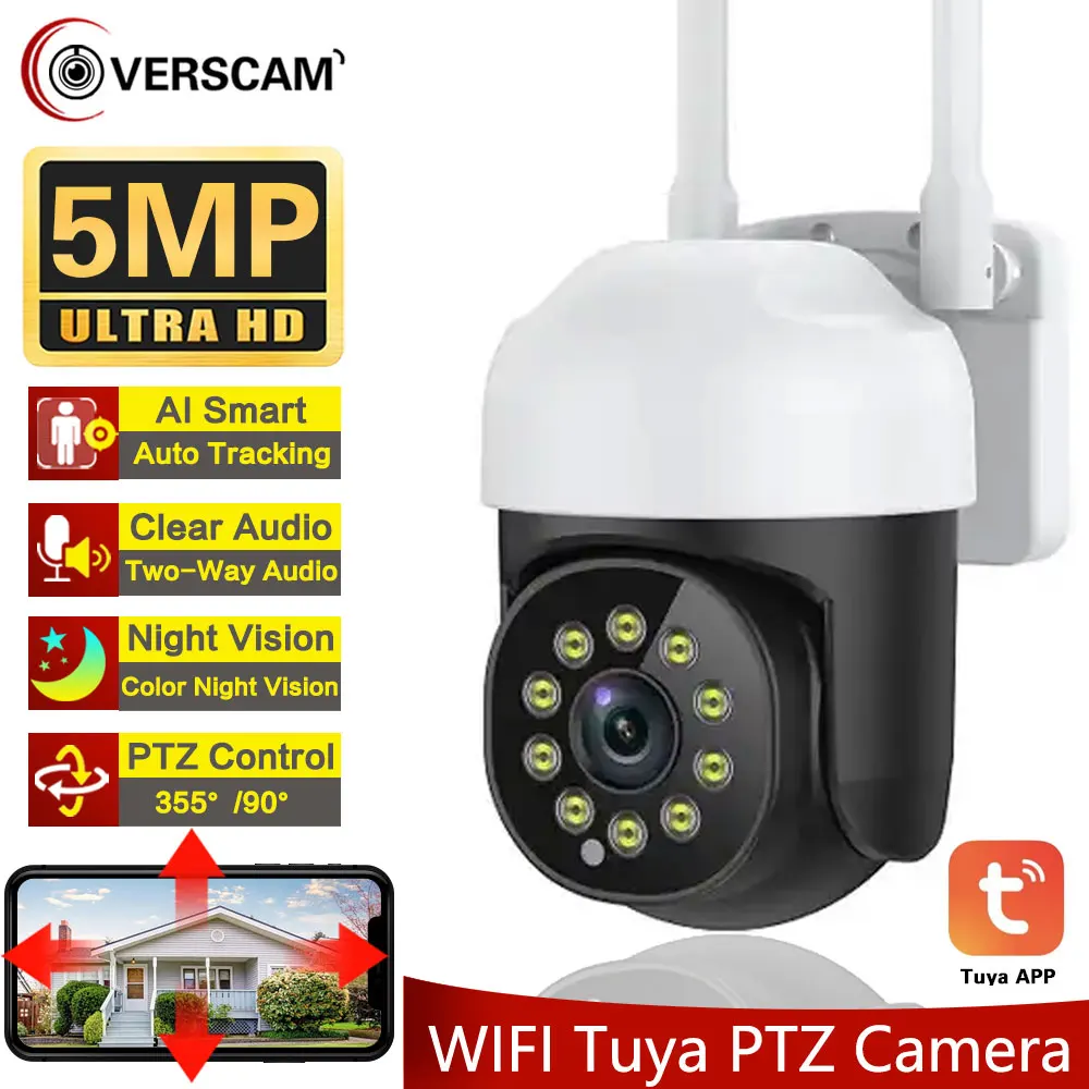Tuya-5MP-Smart-Home-WIFI-Surveillance-Camera-Color-Night-Vision-AI ...